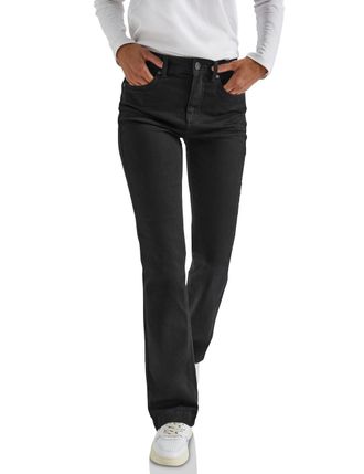 Street One Damen 3717170 Bootcut Jeans, Black Clean Washed, 32W / 32L EU