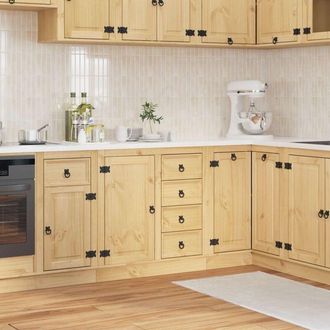 vidaXL vidaXL Armoire avec tiroir SKI Brun Miel 80 x 46 x 81 cm Pin massif