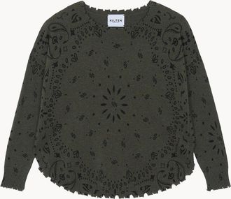 Kujten Pull cachemire col rond liquette - Pull Mela Bandana