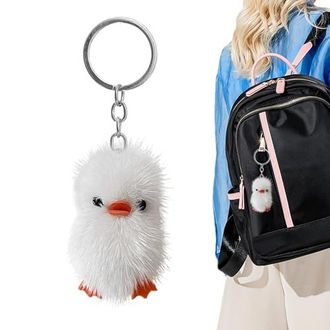 Generic Porte-cl&eacute;s canard jaune - Ornement de sac en fourrure de 3 x 5 cm, accessoire doux et moelleux, design porte-cl&eacute;s en mat&eacute;riaux | D&eacute;coration amusante p