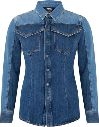 Diesel Femme, Blouses et Chemises, Bleu, Taille: 38 FR Denim Shirt