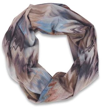 styleBREAKER &Eacute;charpe tubulaire pour femme avec motif de vagues aquarelle zigzag | &Eacute;charpe boucle douce en viscose | Ch&acirc;le rond l&eacute;ger tour de cou mati&egrave;re douce 90x4