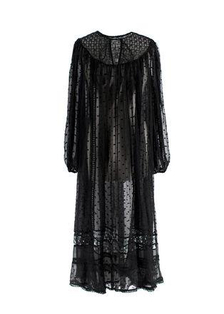 Zimmermann Black Sheer Chiffon Polka Dot Dress Size M