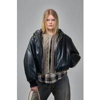 Acne Studios Hooded Faux Leather Jacket