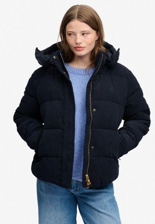 Superdry Steppjacke PREMIUM HOOD CORD PUFFER JKT Kunstfaser, relaxed fit, aus Cord