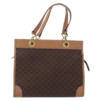 Celine Sac &agrave; main en toile Macadam Pre-owned - Femme - Pre-owned - Brun - Taille: ONE Size