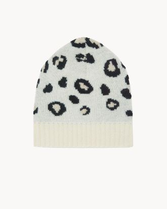 Kujten Bonnet cachemire imprim&eacute; leopard, 6 fils - Bonnet Bini