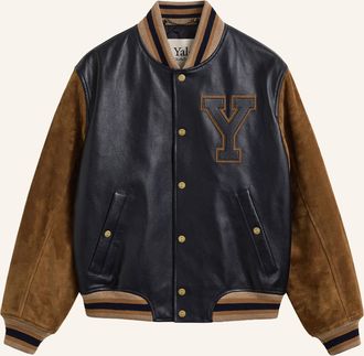 GANT Lederblouson Im Materialmix blau