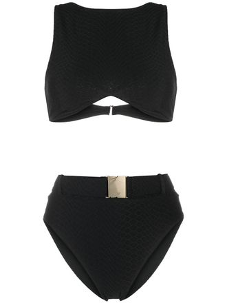 Noire Swimwear bikini &agrave; taille haute