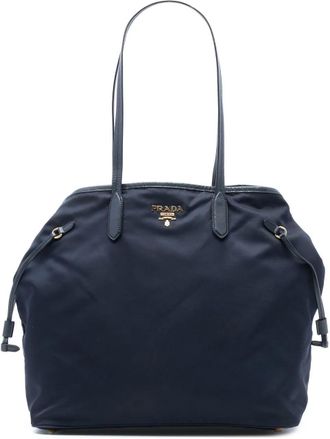 Prada Hobo Bags - Saffiano Trimmed Tessuto Open Convertible Tote - Gr. unisize - in Blau - f&uuml;r Damen