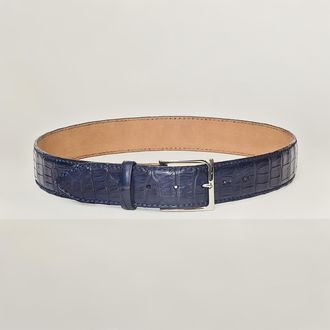 Reptiles House Robin-Schnalle und Croco-Schwanzgürtel 40 mm - Mitternachtsblau