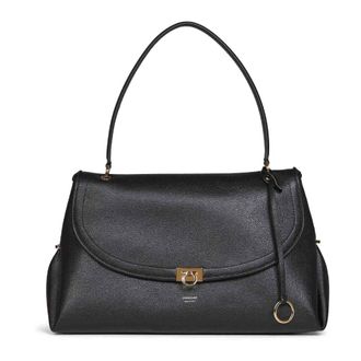 Ferragamo Gancini Schnalle Leder Schultertasche - - Bags - Damen - Schwarzk - ONE SIZE