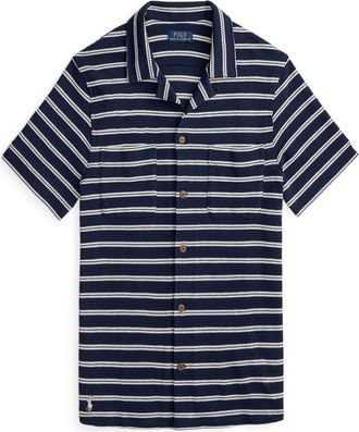 Ralph Lauren Kurz&auml;rmliges Strickhemd mit Ringelmuster in