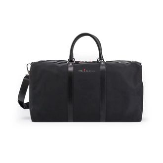 Kiton Homme, Sacs, Noir, Taille: ONE Size Sac de voyage en cuir avec bandouli&egrave;re r&eacute;glable