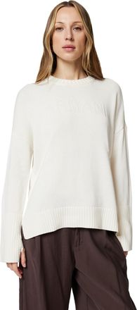 A|X Armani Exchange Womens Long Sleeve Embroidered Logo, Sweater, White, XS
