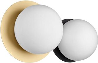 Millumine Applique Duo Salle De Bain Laiton Et Noir Mat Ip44 Alix