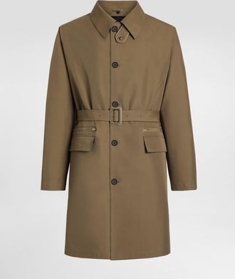 Dolce & Gabbana Trenchcoat Aus Baumwolle Mit Einreihiger Knopfleiste - Mann M&auml;ntel Und Jacken Braun 48