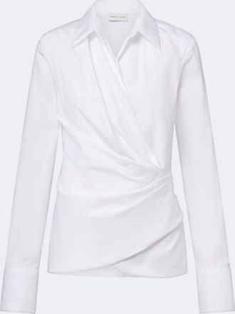 Dries Van Noten Wickelhemd aus Baumwoll-Popeline