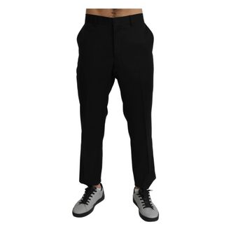 Dolce & Gabbana Elegante Slim Fit Formelle Hose - - Trousers - Herren - Schwarzk - 3XL