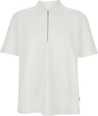 Jil Sander Homme, Tops, Blanc, Taille: L Polo en Piqu&eacute; de Coton