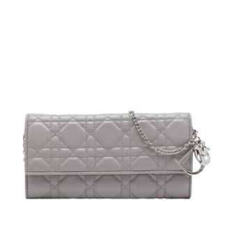 Dior Pre-owned Wallet on Chain - Femme - Pre-owned - Gris - Taille: ONE Size