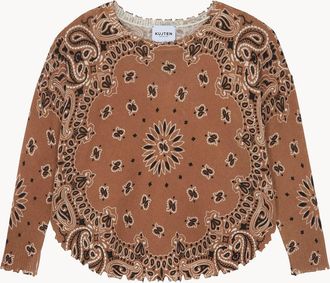 Kujten Pull cachemire col rond imprimé - Pull Mela Bandana Bico