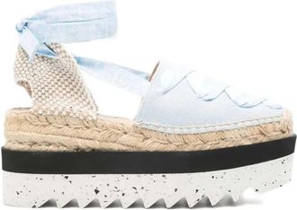 Stella McCartney platform ribbon espadrilles - Blau