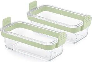 Lékué Rechteckige Körbe aus transparentem Glas für Air Fryer, 2 Stück