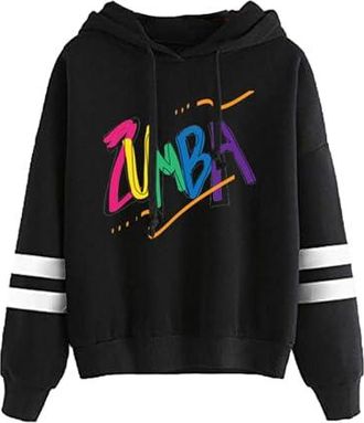 Keephen Femmes Sweat-Shirts Zumba Print Graphic Pullover Hoodie Jumper Crew Neck Long Sleeve with Drawstring Loose Fit Casual Tops fit Teenage Girl Ladies