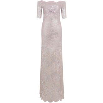 Paco Rabanne Femme, Robes, Rose, Taille: 38 FR Robe rose en dentelle florale à encolure bateau