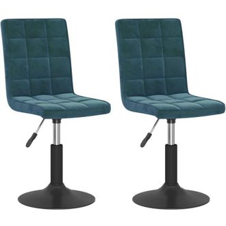 vidaXL Esszimmerst&uuml;hle 2 Stk. Drehbar Blau Samt vidaXL261812