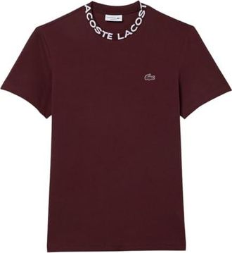 Lacoste T-shirt à col rond TH7488, pour homme, basique et coupe droite, Expresso, M