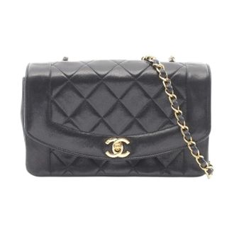 Chanel Pre-owned Matelasse Diana Flap Lambskin Schultertasche - - Pre-owned - Damen - Schwarzk - ONE SIZE