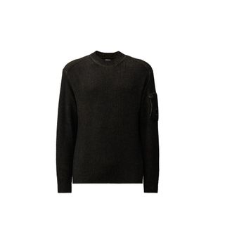 C.P. Company Gerippter Rundhalspullover mit Linsentasche - - Knitwear - Herren - Braun - L