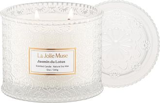 La Jol&iacute;e Muse LA JOLIE MUSE Jasmin-Kerze, Aroma-Kerzen f&uuml;r zuhause, gro&szlig;e 2-Docht-Soja-Kerze, Duftkerze Geschenk, sauber brennende Kerzen, ca. 340 g (12oz)