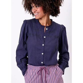 La Fianc&eacute;e Du M&eacute;kong Chemise unie macram&eacute; coton bio ADIL