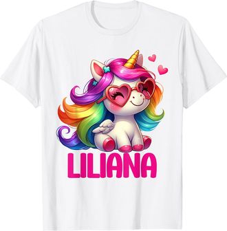 BDAZ Liliana Einhorn-Name, personalisiertes Design T-Shirt