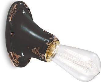 Ferroluce Vintage-Wandleuchte 14x11x9 cm schwarz hochglanz