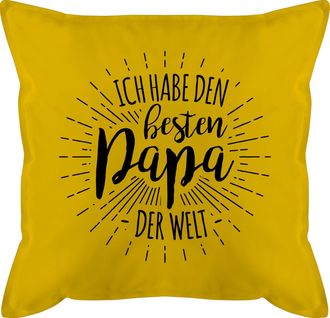 Shirtracer Kissen 50x50 - Ich Habe den besten Papa der Welt - 50 x 50 cm - Gelb - Vater Kissenbezug Vatertag Daddy kopfkissen 50&50 väter Daddys Bester Vatertags
