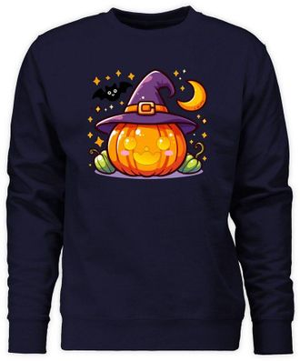 Shirtracer Sweatshirt Halloween K&uuml;rbis, S&uuml;&szlig;er K&uuml;rbis, Halloween Design, K&uuml;rbis und Fleder (1-tlg) Halloween Kost&uuml;me Damen