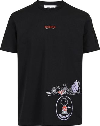Iceberg Homme, Tops, Noir, Taille: 2XL T-Shirt Coupe Classique
