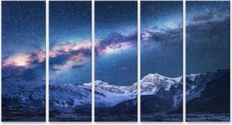 Islandburner Bild auf Leinwand Weltraum Milchstra&szlig;e Berge Fantastische Aussicht Sternenhimmel Nacht Nepal Himal Bilder Wandbilder Poster