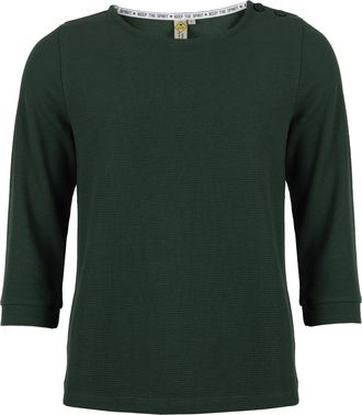 Roadsign Damen Langarmshirt Longsleeve mit Struktur-Design & feinem Detailspiel gr&uuml;n, 2XL