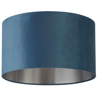 Licht-Erlebnisse Licht-erlebnisse - Abat-jour pour lampes suspendues en tissu d : 38 cm rond en verre moderne bross&eacute; argent p&eacute;trole
