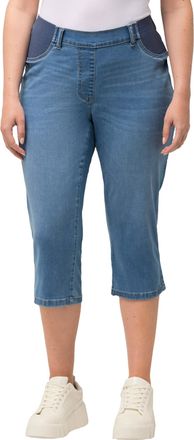 Ulla Popken Damen Capri Mit Elastikbund, Sienna Jeans, Light Blue, 56 EU