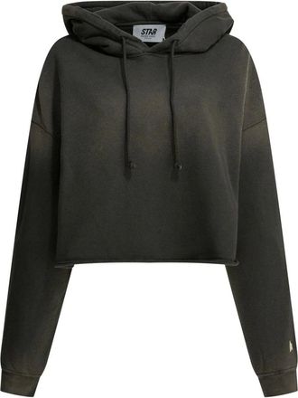 Golden Goose Femme, Sweatshirts et sweats &agrave; capuche, Gris, Taille: 36 FR Star Cropped Sweat &agrave; capuche