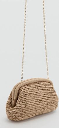 Mango Clutch-Tasche aus Naturfaser beige - Damen - Einheitsgr&ouml;&szlig;e - MANGO