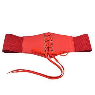 Generic Ceinture Femme Grande Taille - Ceinture Corset &Eacute;lastique pour Femmes Large Ceinture en Cuir Punk pour Robes Quotidien et Soir&eacute;es Halloween