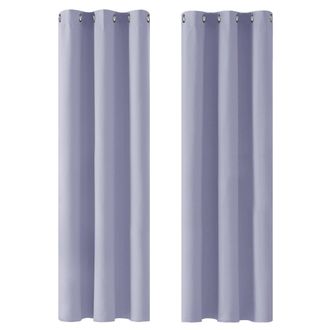Deconovo Thermo-Verdunkelungsvorhänge, 107 x 214 cm, modernes Design mit Ösen, für Wohnzimmer, Schlafzimmer, Lavendel, 2 Stück