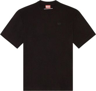 Diesel Homme, Tops, Noir, Taille: L T-shirt &agrave; col rond avec logo brod&eacute;